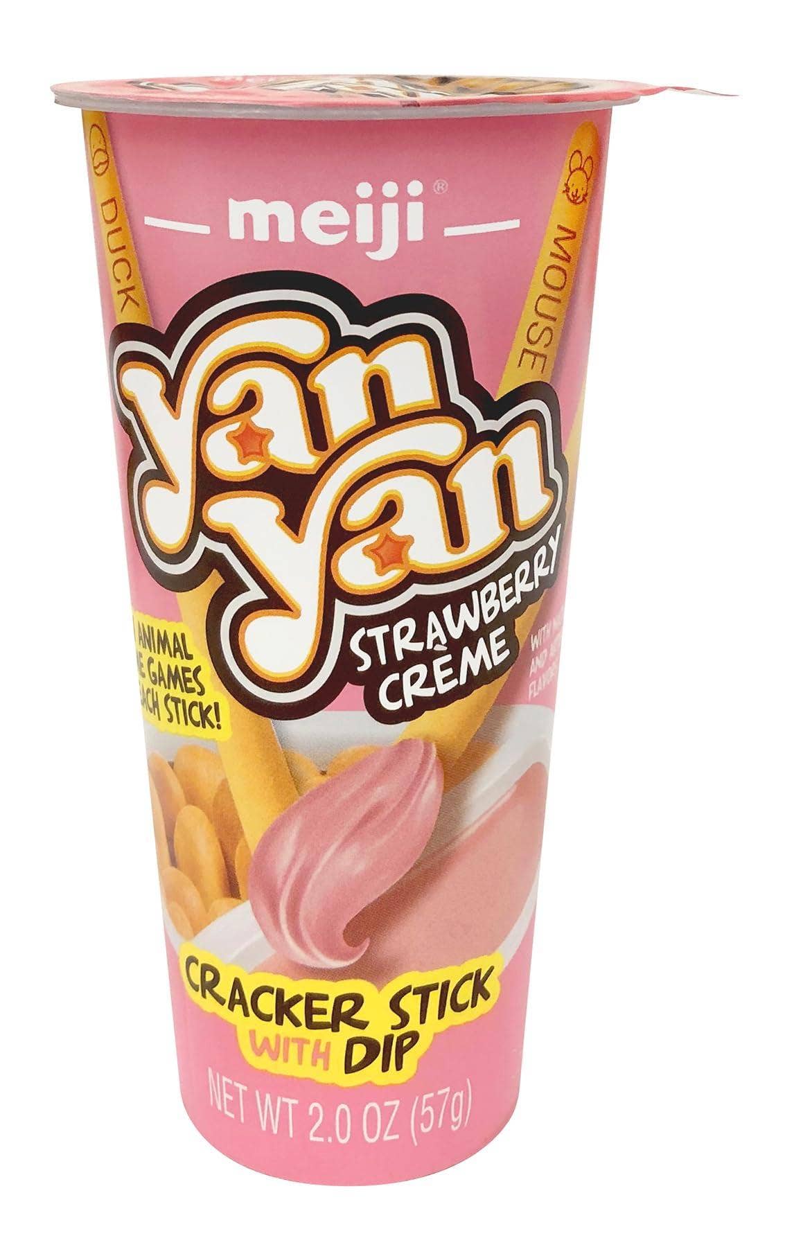 Meiji Yan Yan Dipping Sticks Strawberry Crème 10 Count 2 Ounce Display ...
